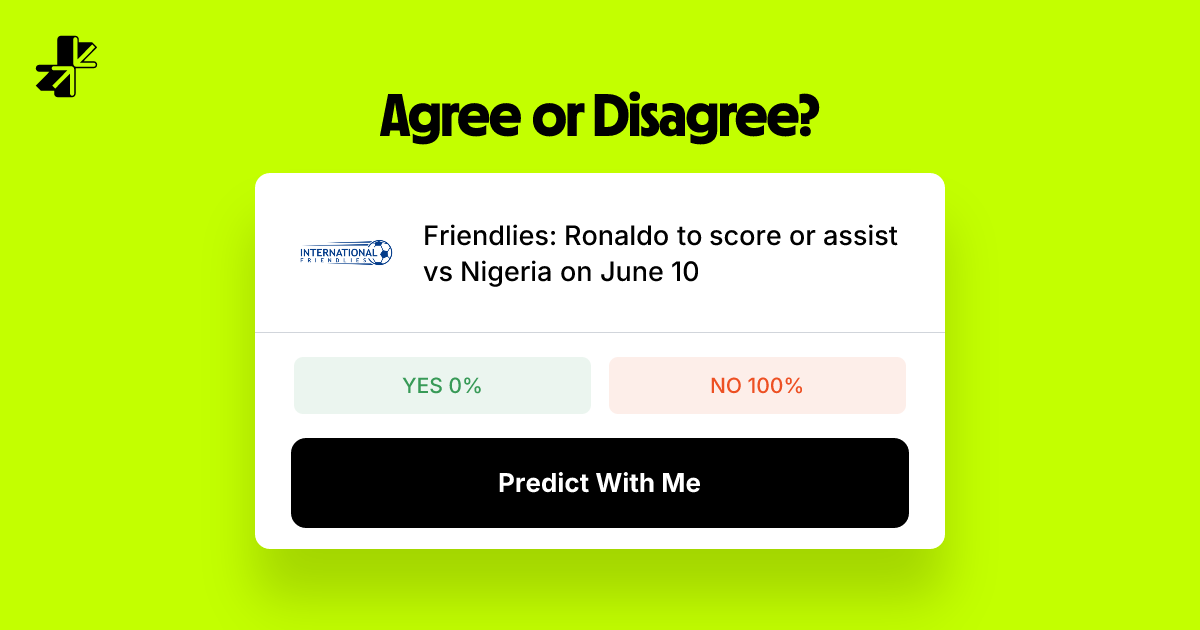 Friendlies: Ronaldo to score or assist vs Nigeria on June 10 | Limitless