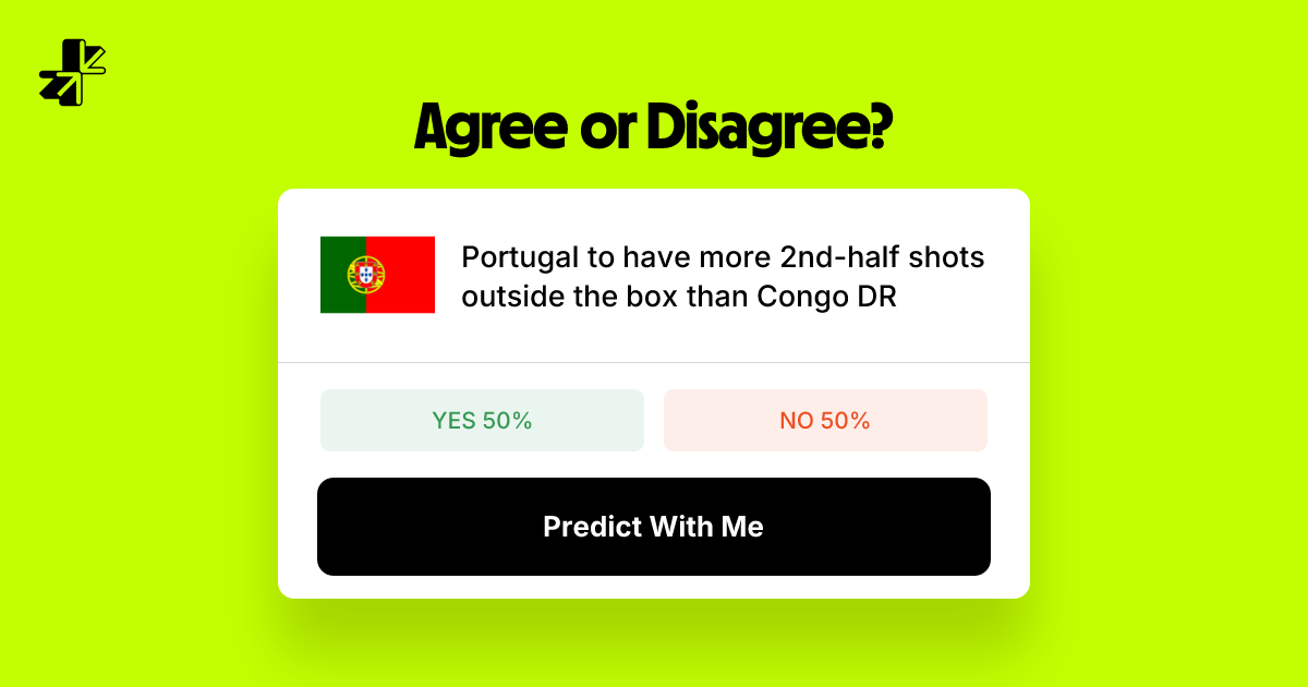 Portugal to have more 2nd-half shots outside the box than Congo DR ...